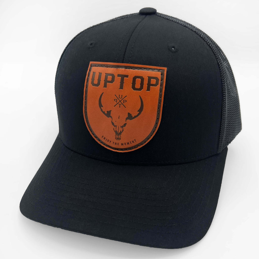 UPTOP WESTERN LEATHER RETRO TRUCKER HAT